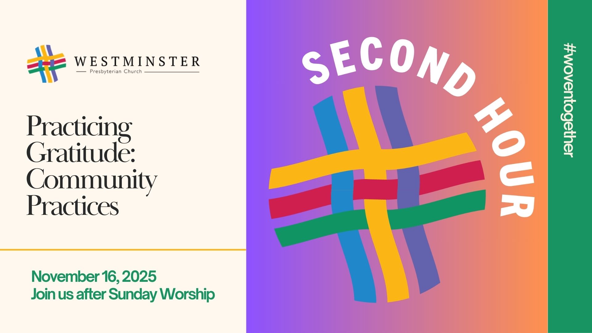 Practicing Gratitude: Community Practices - Westminster Presbyterian Church