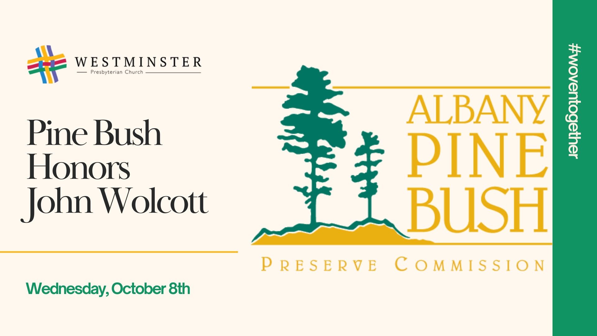 Albany Pine Bush Honors John Wolcott - Westminster Presbyterian Church